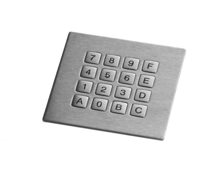 Tastenfeld aus Edelstahl mit 16 Tasten für den Fronteinbau
