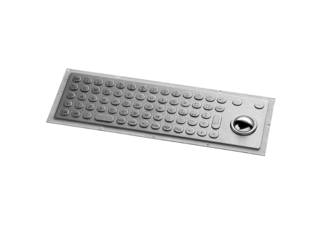 Metal keyboard FIT.68E16.R-TI with integrated trackball